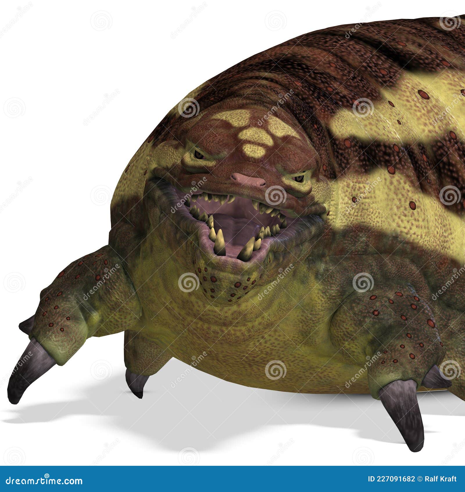 3D-illustration of a Extinct Dinosaur Worm. Isolated Rendering Object ...