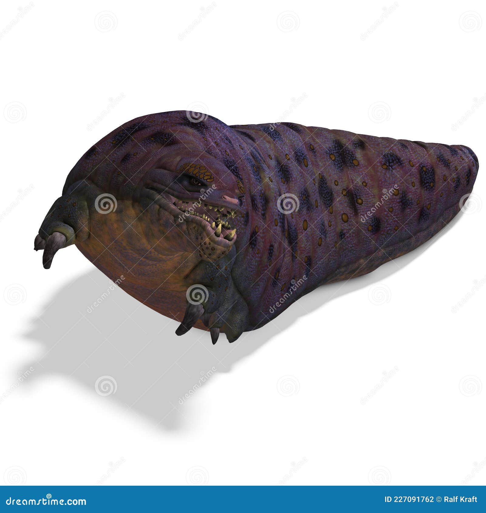 3D-illustration of a Extinct Dinosaur Worm. Isolated Rendering Object ...