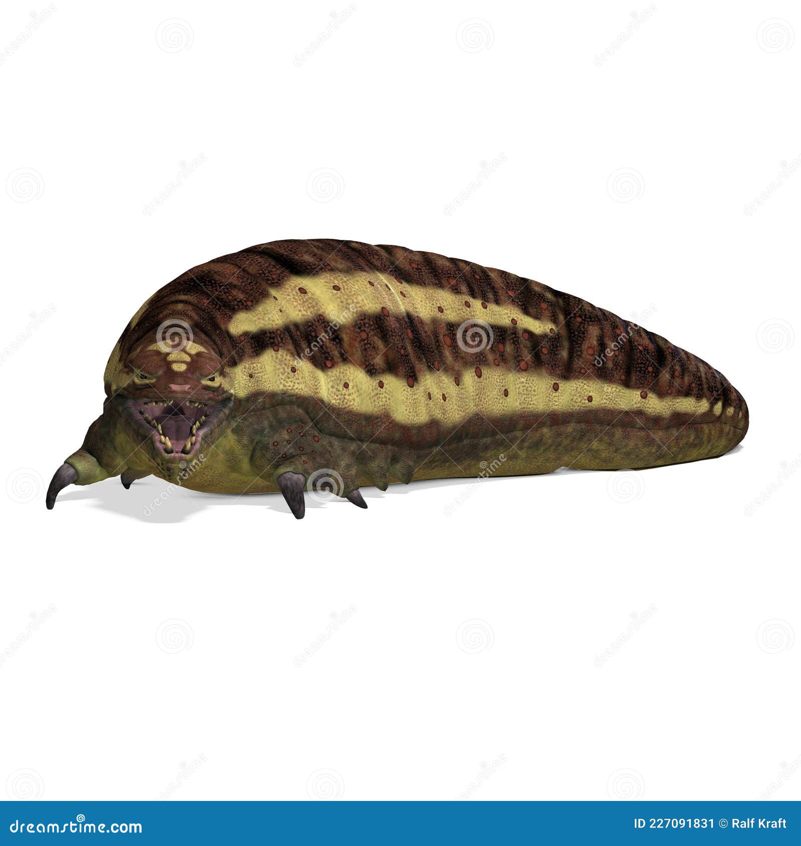3D-illustration of a Extinct Dinosaur Worm. Isolated Rendering Object ...