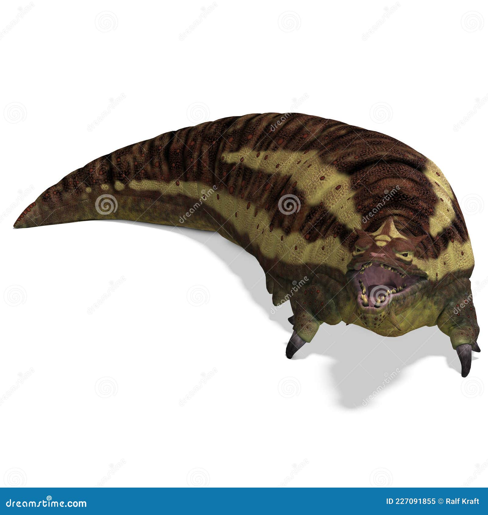 3D-illustration of a Extinct Dinosaur Worm. Isolated Rendering Object ...