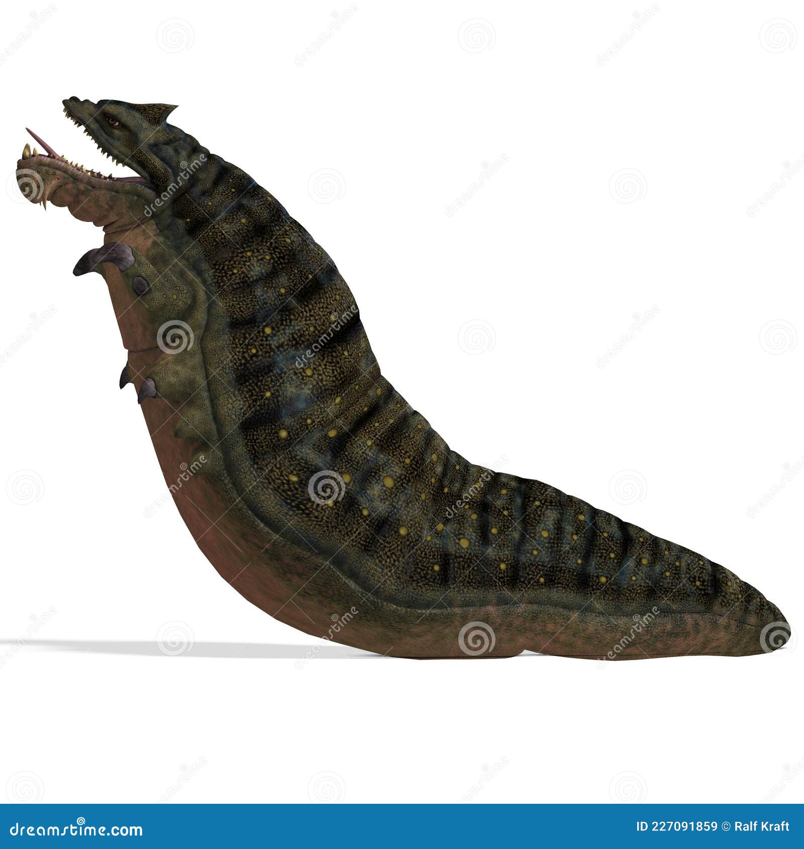 3D-illustration of a Extinct Dinosaur Worm. Isolated Rendering Object ...