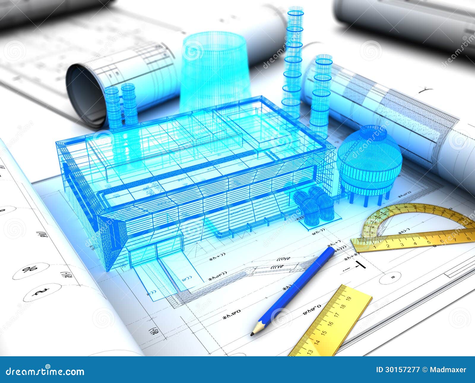 Factory design stock illustration. Illustration of heavy - 30157277