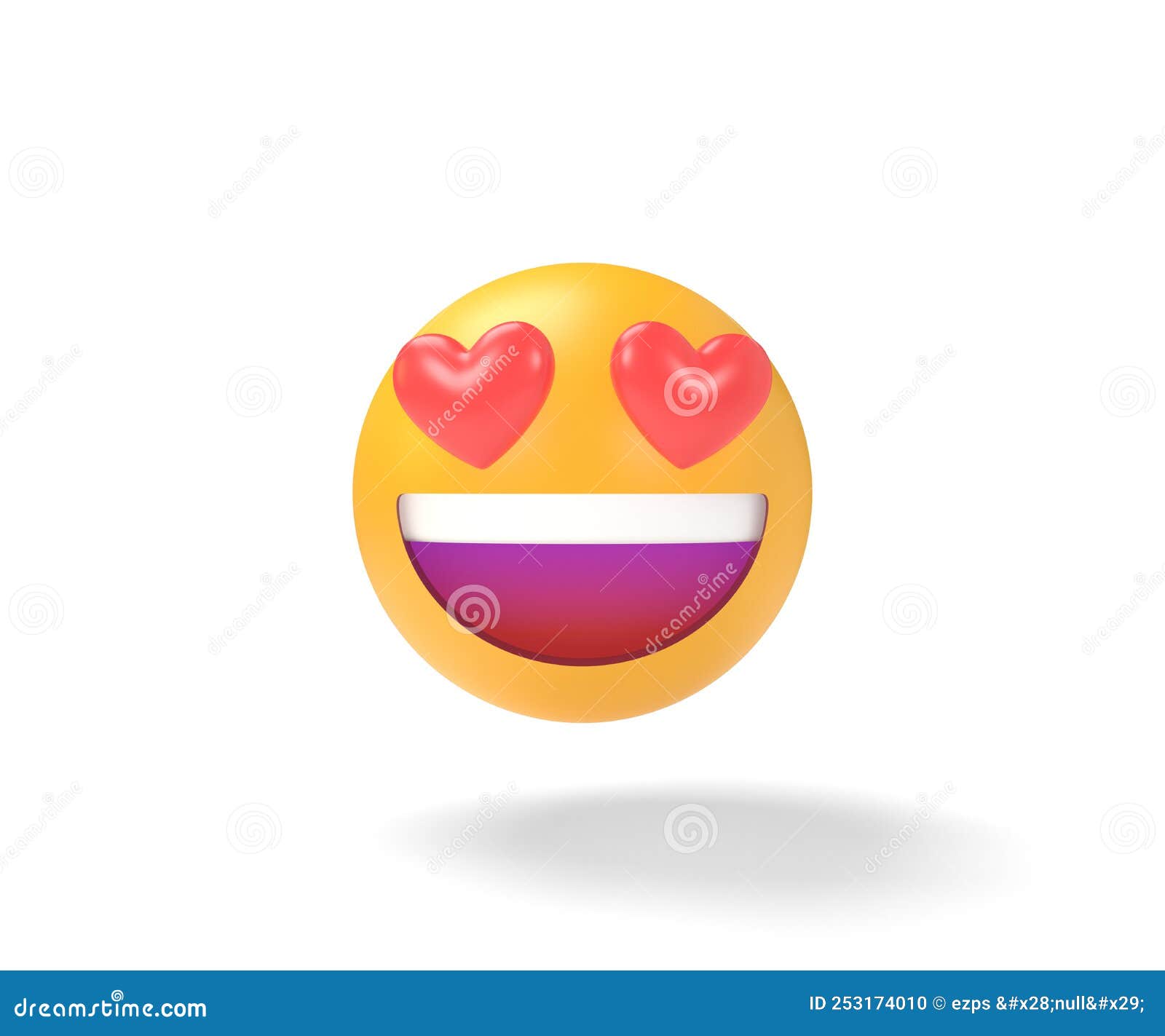 3D Illustration Falling in Love Emoji Isolated on White Background ...