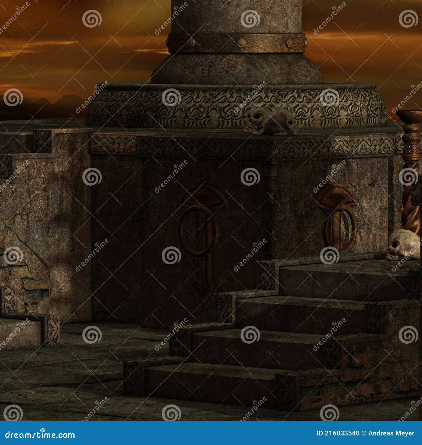 Fantasy Ancient Background Stock Illustration | CartoonDealer.com ...