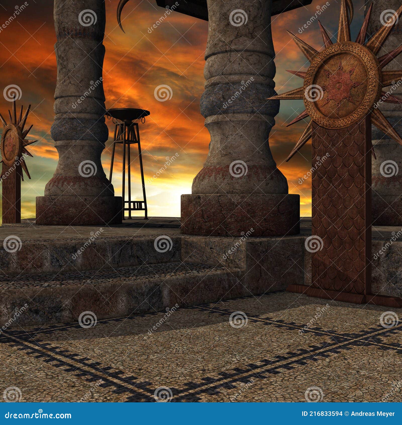 Fantasy Ancient Background Stock Illustration | CartoonDealer.com ...