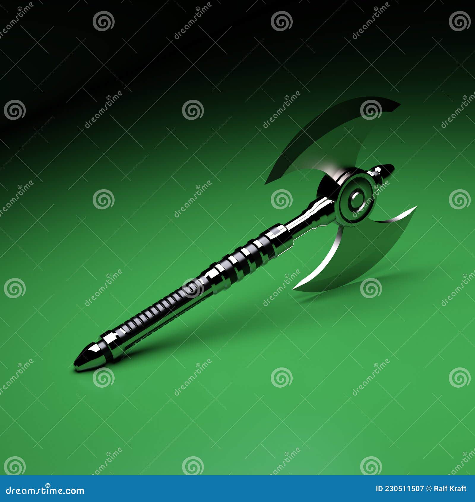 3d-illustration of a Fantasy Axe Weapon Stock Illustration ...