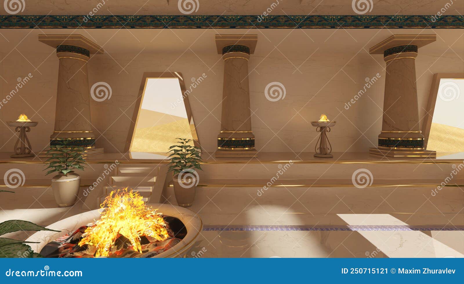 Fantasy Egyptian Temple 3d Illustration Stock Illustration ...