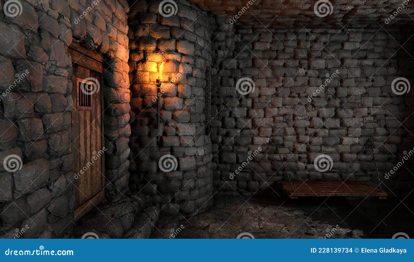 Medieval Dungeon Or Castle Building Interior. Vector Illustration ...