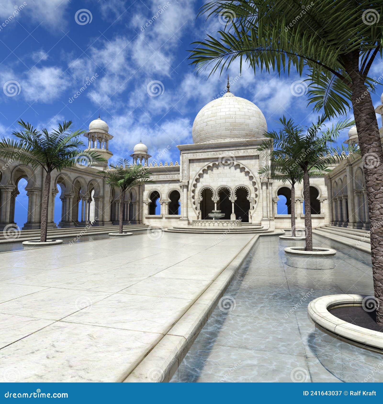 3d Illustration of a Fantasy Place with Arabic Oder Indian Building ...