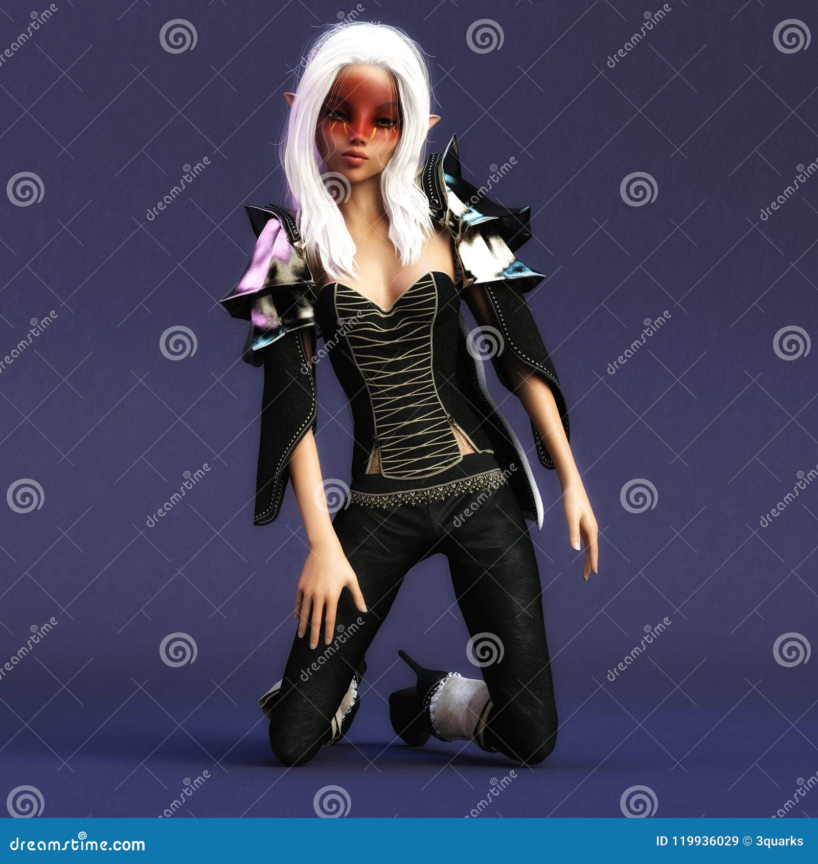 3D Illustration of a Fantasy Woman, Digital Model Stock Illustration ...