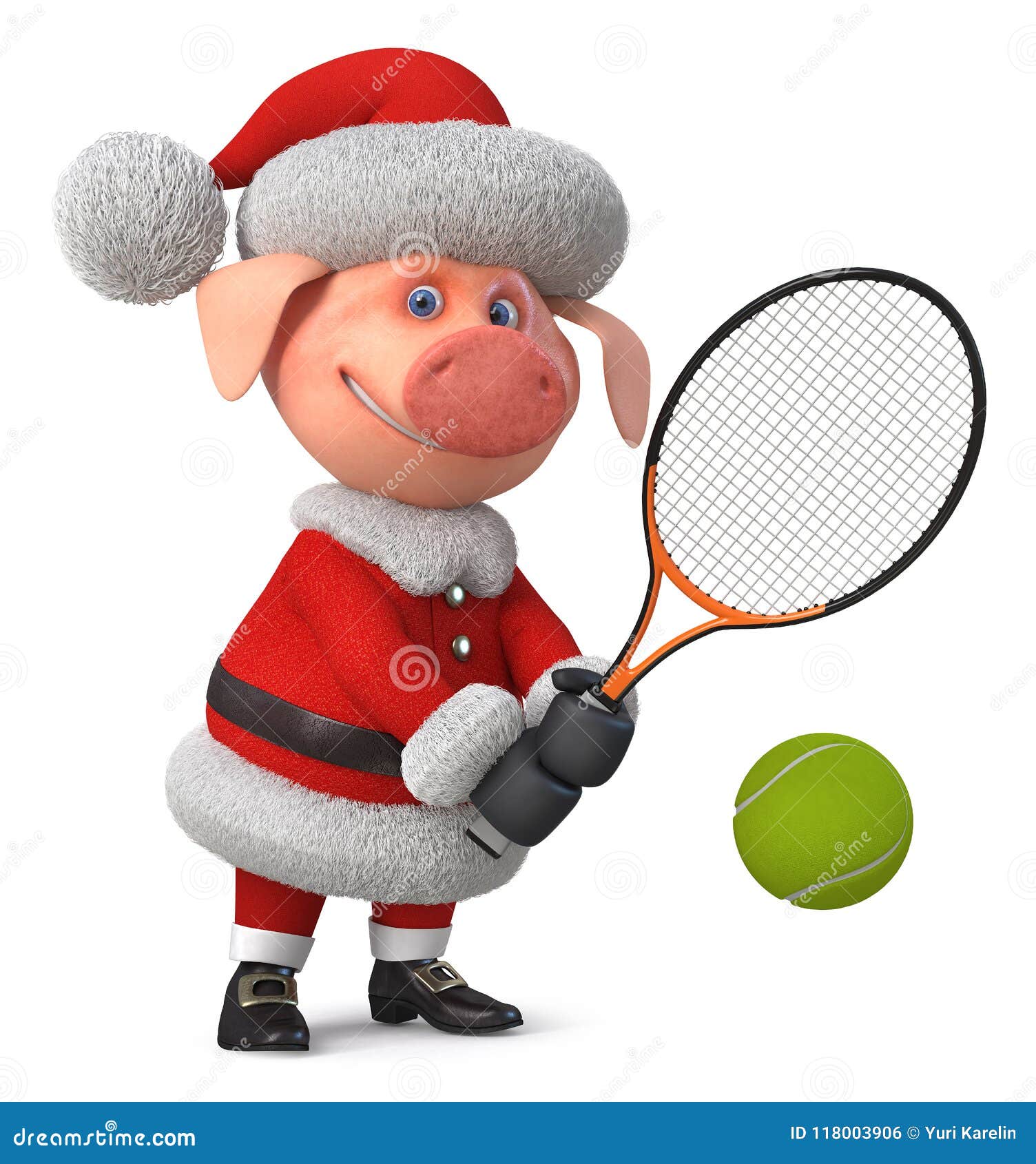 3d Illustration Merry Christmas Pig Play Tennis Stock Illustration ... 3d Illustration Merry Christmas Pig Play Tennis Stock Illustration ...