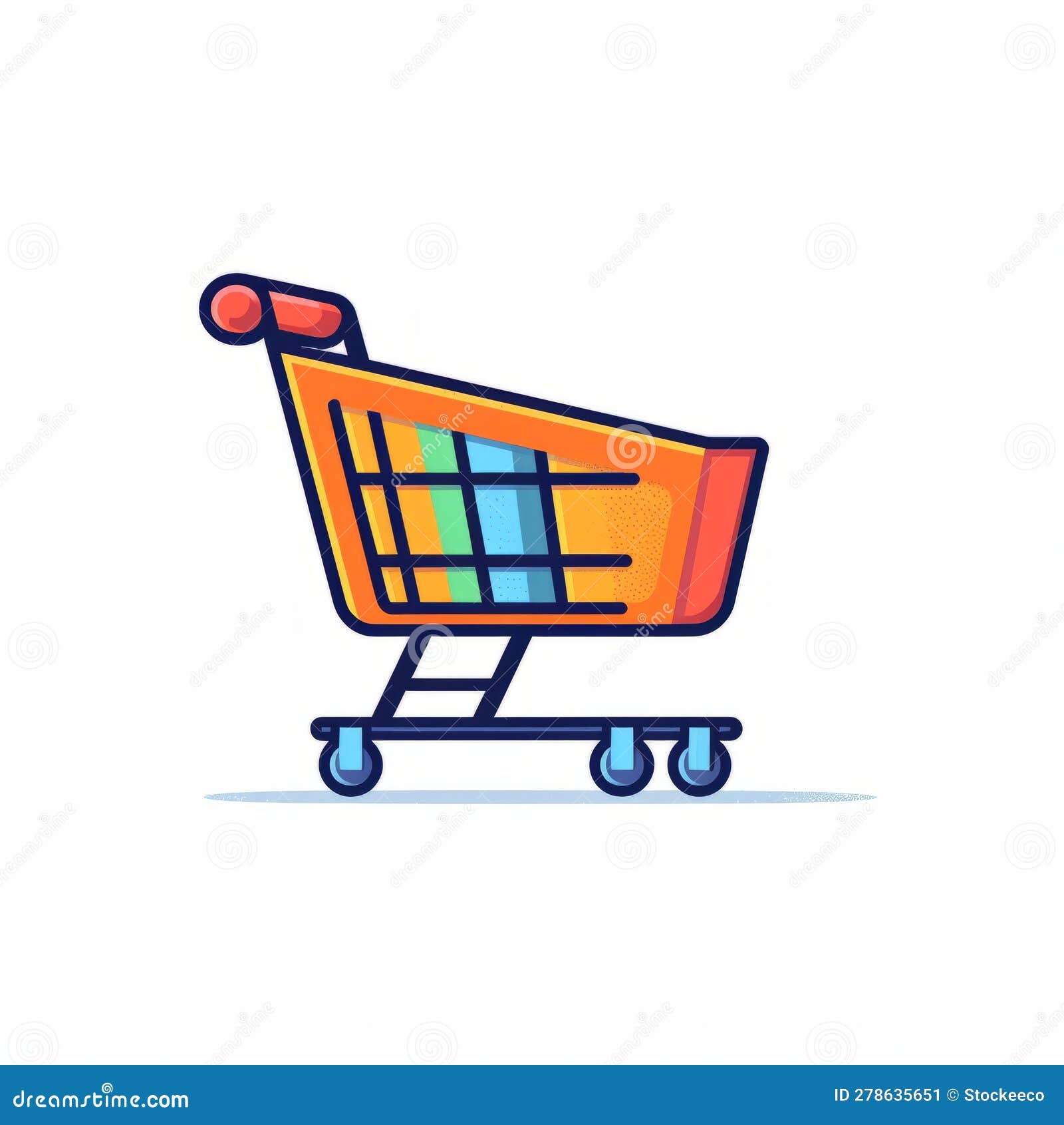 Minimalist Cart Illustration on White Background Stock Illustration ...