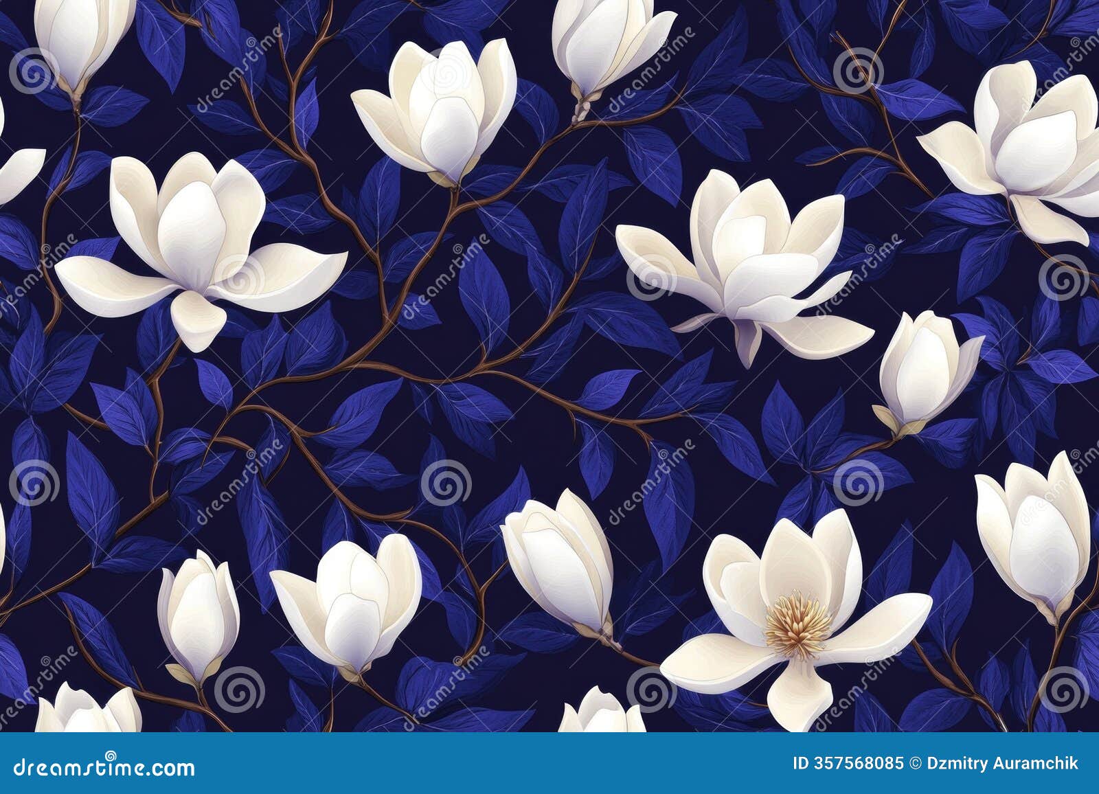 A 3D Illustration Featuring Abstract Magnolia Flowers in the Background ...