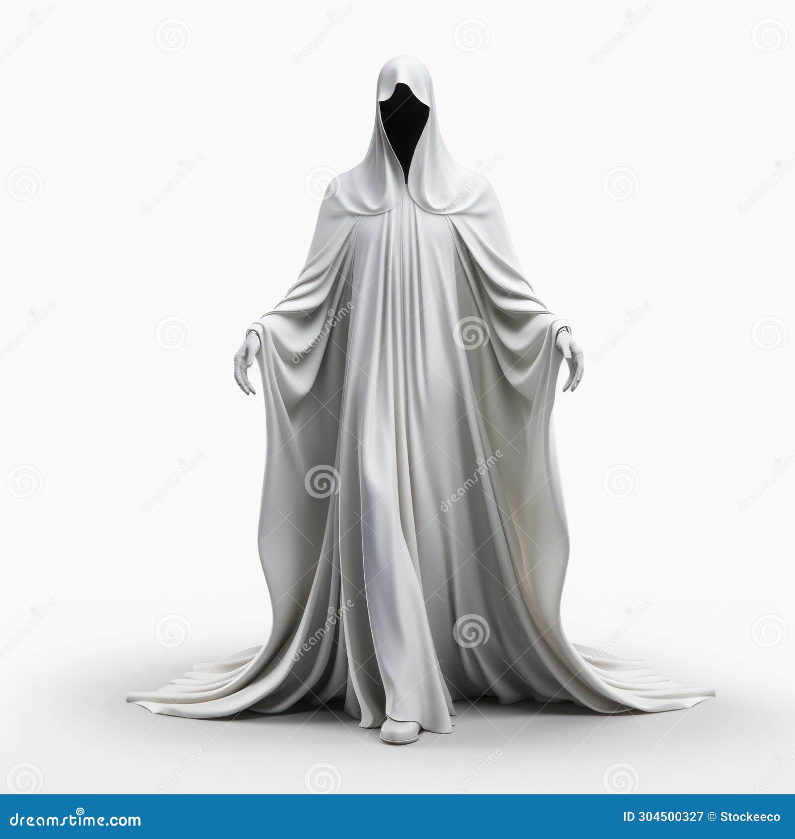 3d Phantom Figurine in Elaborate Cloak on White Background Stock ...