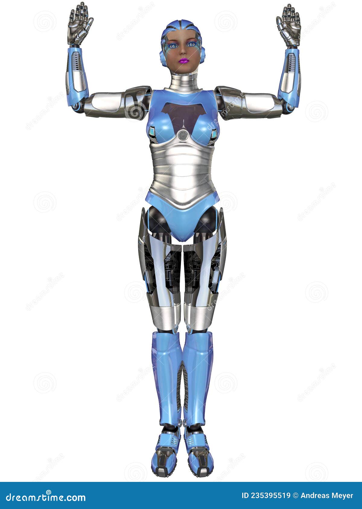 Female robot stock illustration. Illustration of metal - 235395519