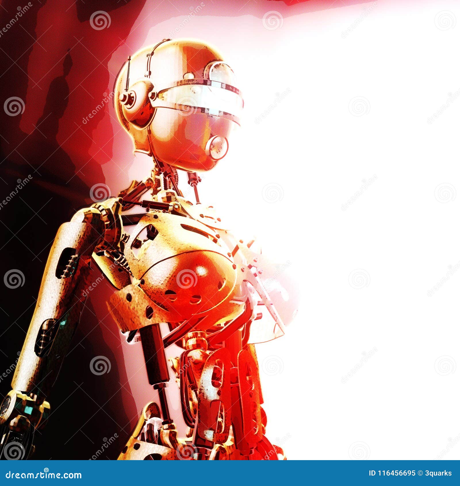 3D Illustration of a Fembot Stock Illustration - Illustration of mask ...