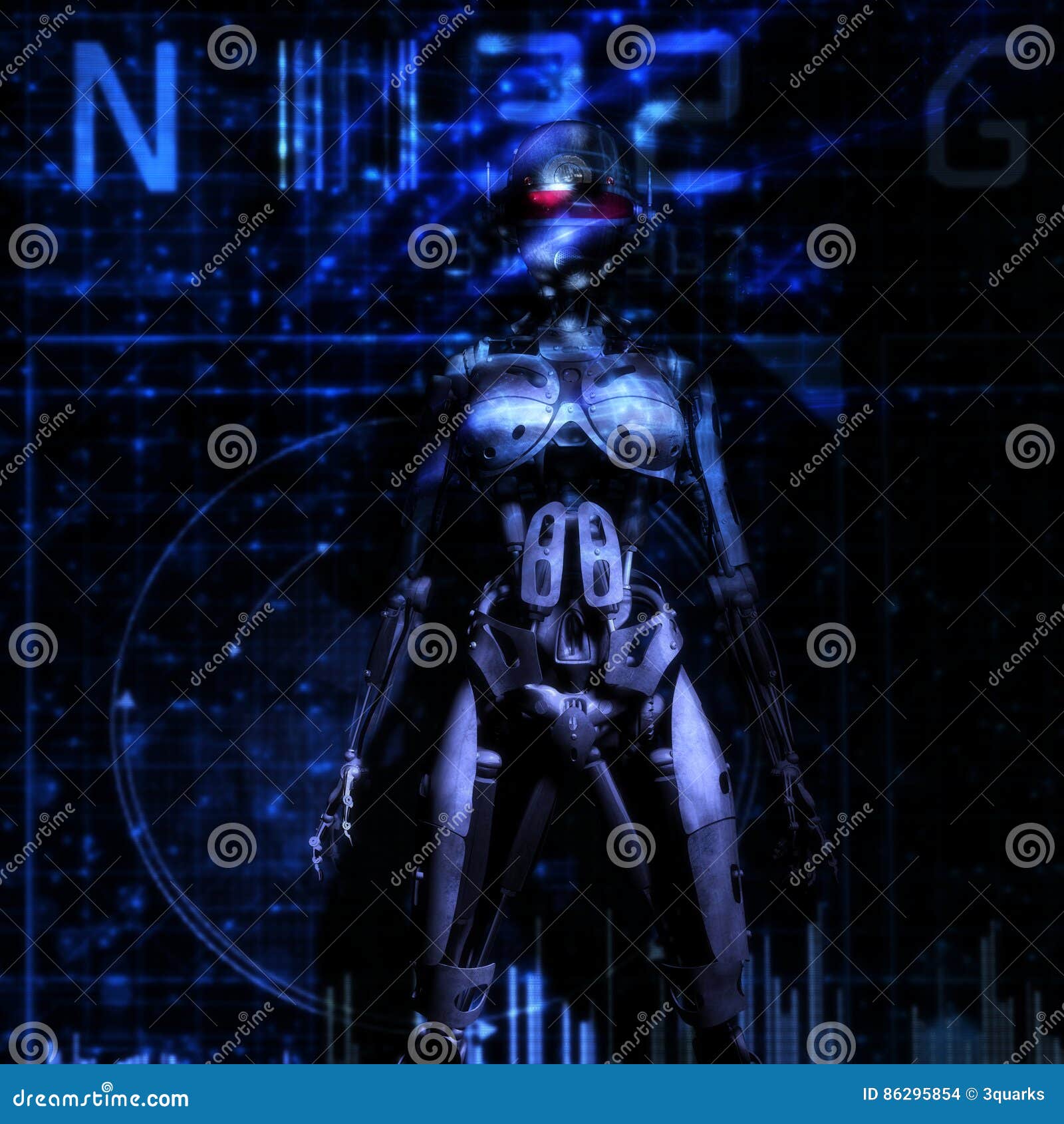 3D Illustration of a Fembot Stock Illustration - Illustration of ...