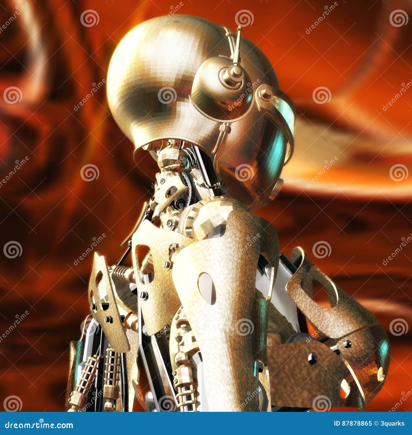 3D Illustration of a Fembot Stock Illustration - Illustration of ...