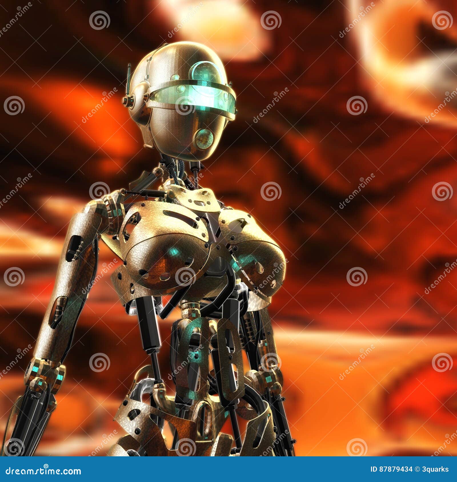 3D Illustration of a Fembot Stock Illustration - Illustration of alien ...