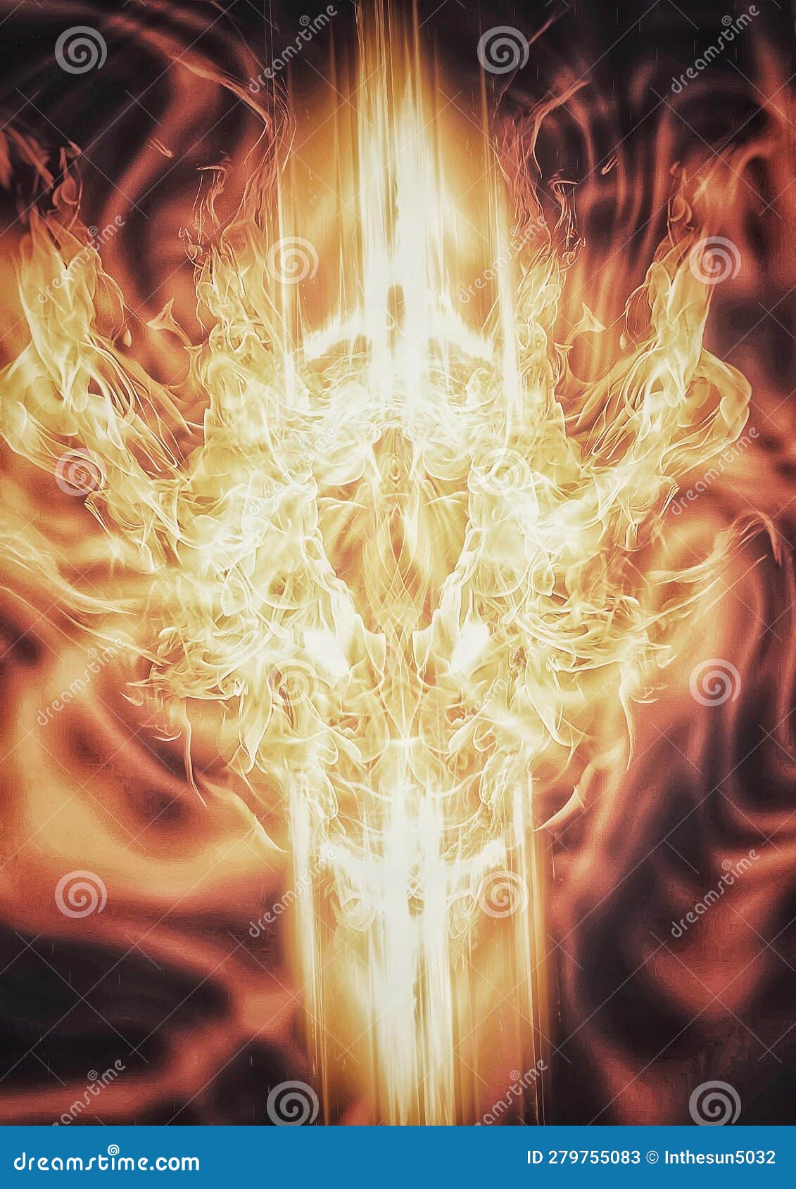 3d Illustration of a Fiery Dragon Exploding and Burning Stock ...