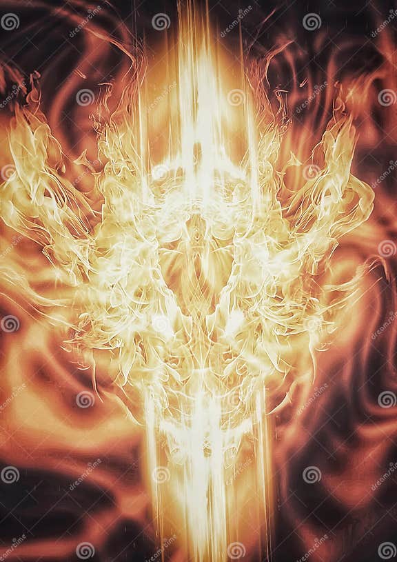 3d Illustration of a Fiery Dragon Exploding and Burning Stock ...