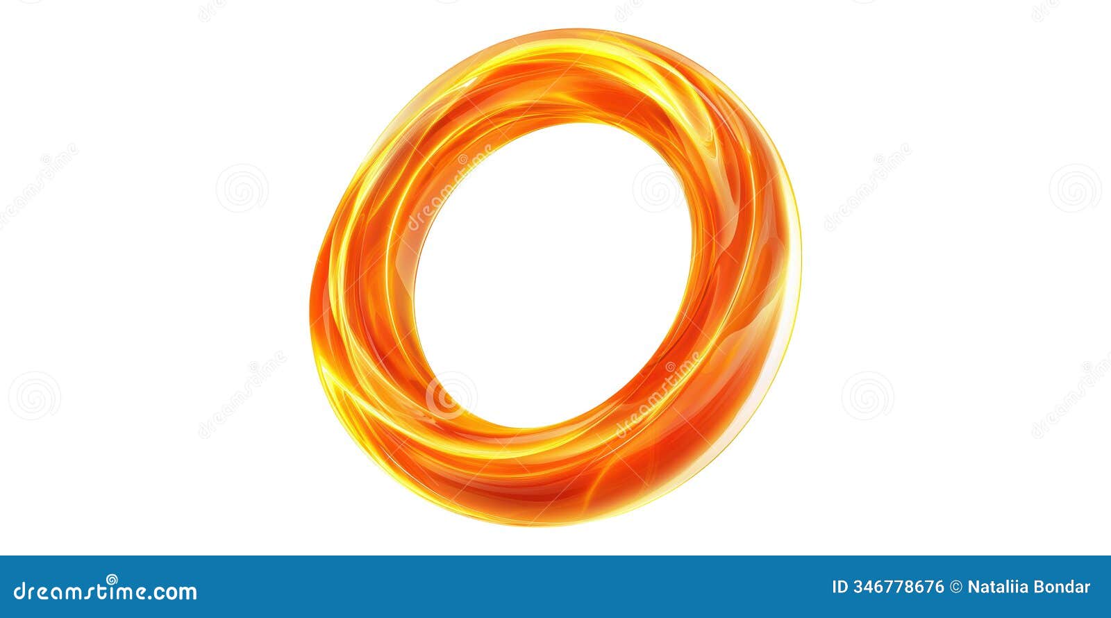 3D Illustration of a Fiery Ring Shape Isolated on Transparent ...