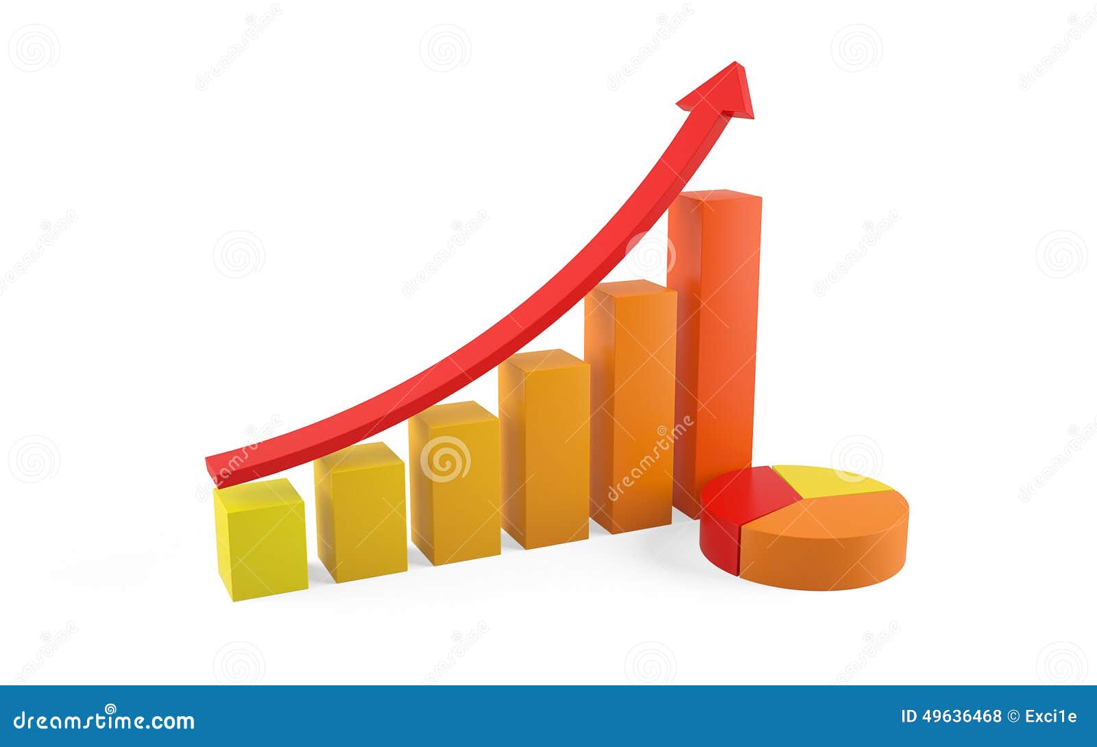 3d Illustration of Financial Chart Stock Illustration - Illustration of ...