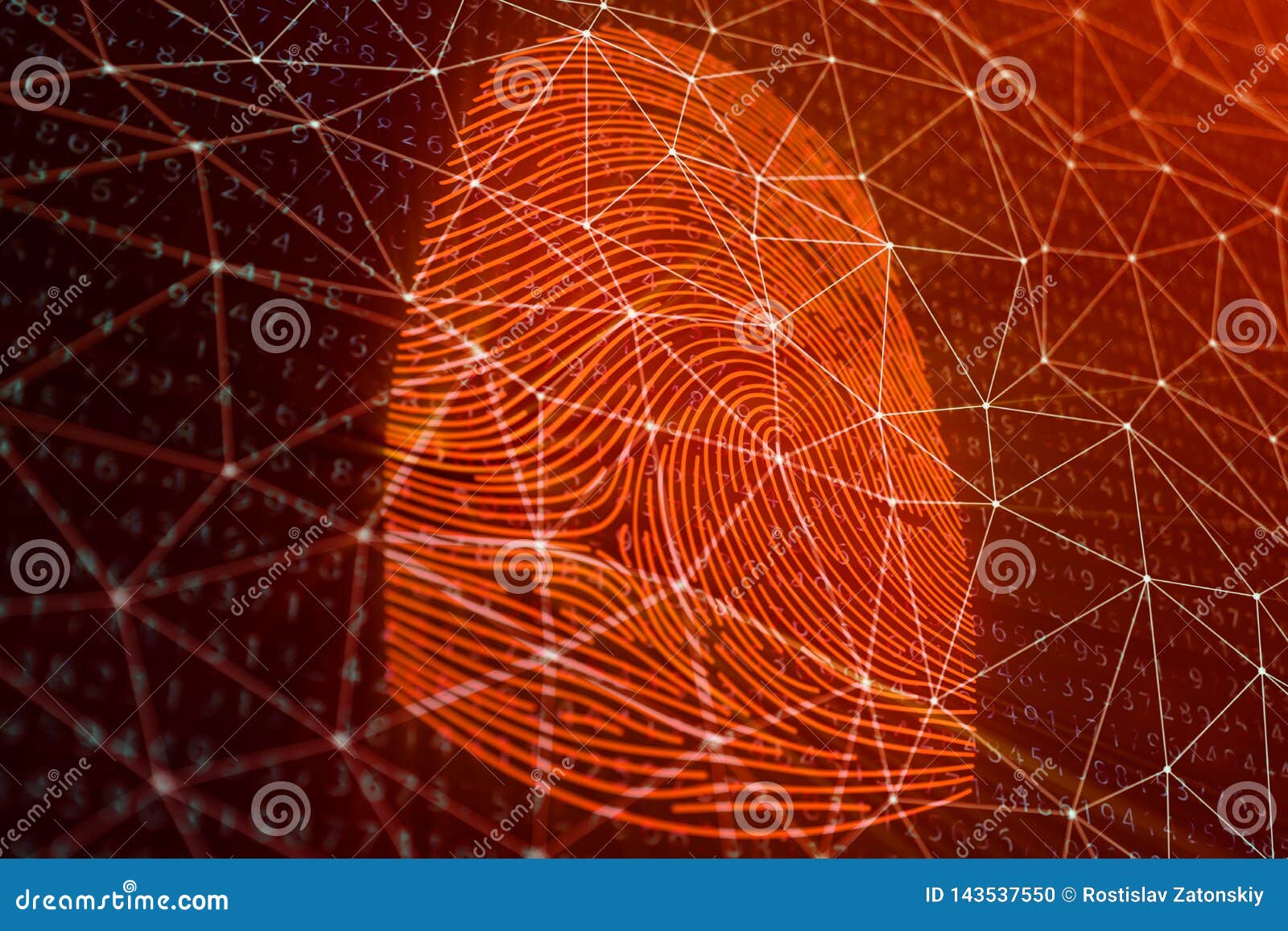 3d Illustration Fingerprint Scan Provides Security Access With Biometrics Identification