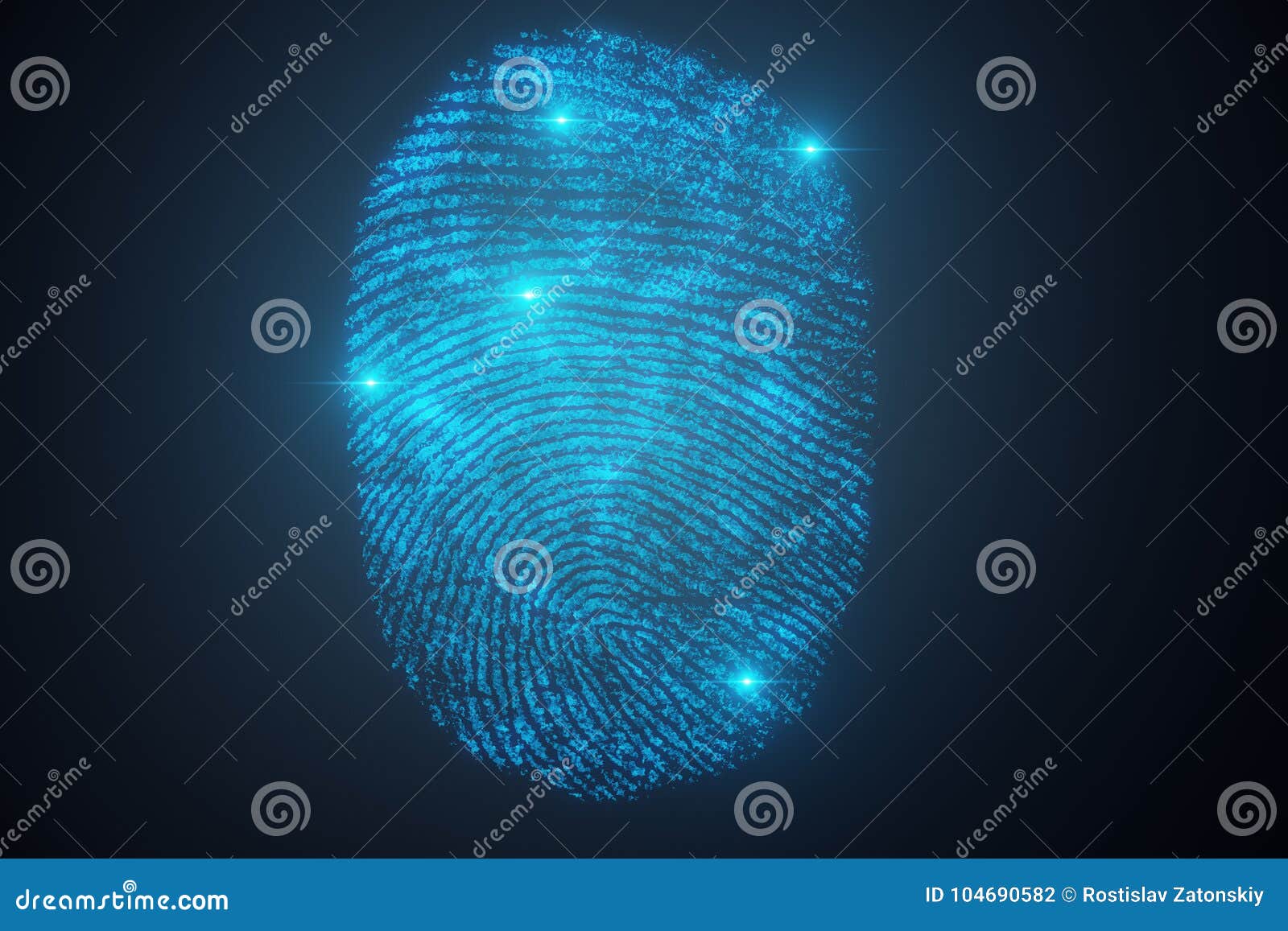 3D Illustration Fingerprint Scan Provides Security Access With ...
