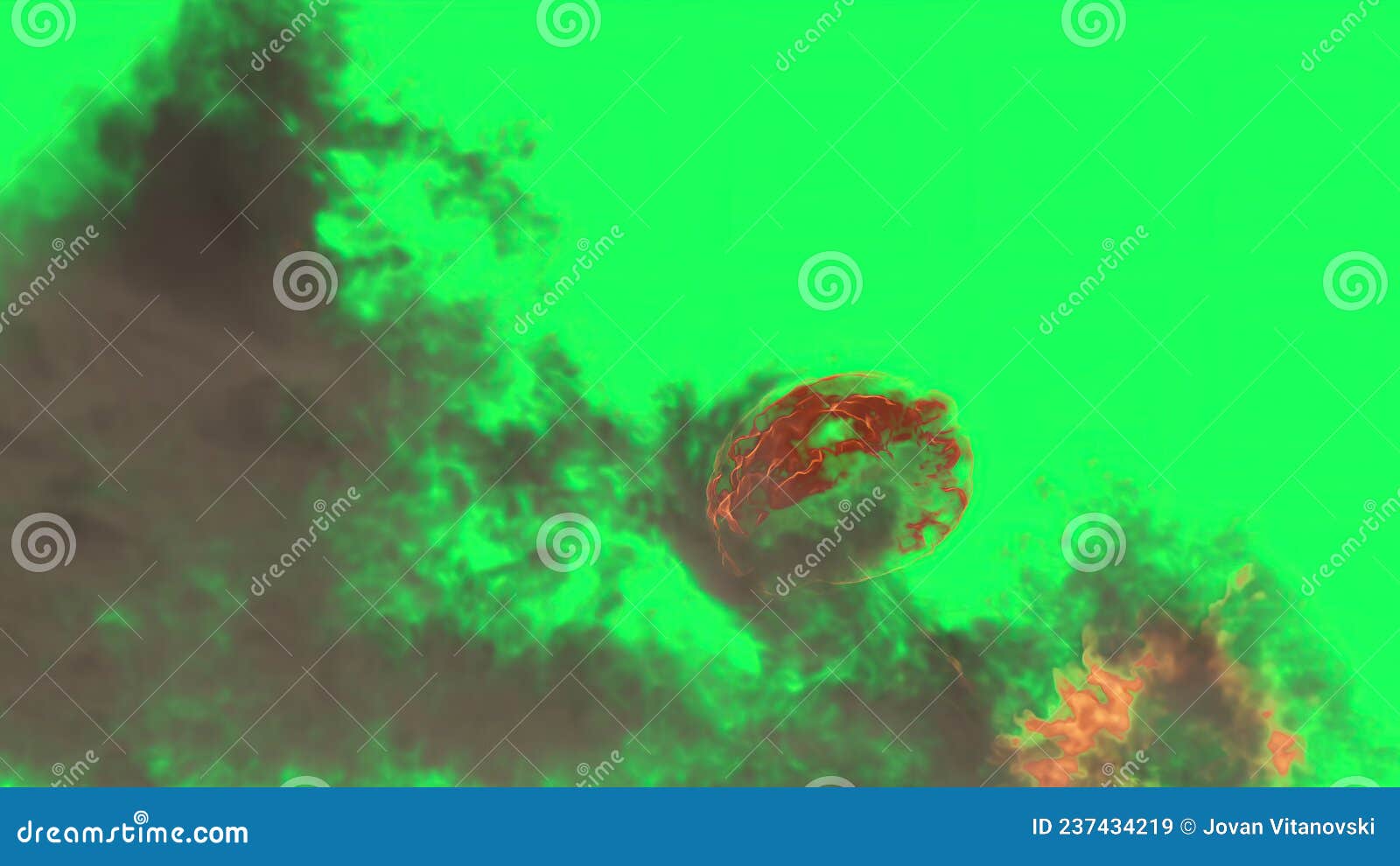 Fire Ball Explosion on Green Screen Stock Illustration - Illustration ...
