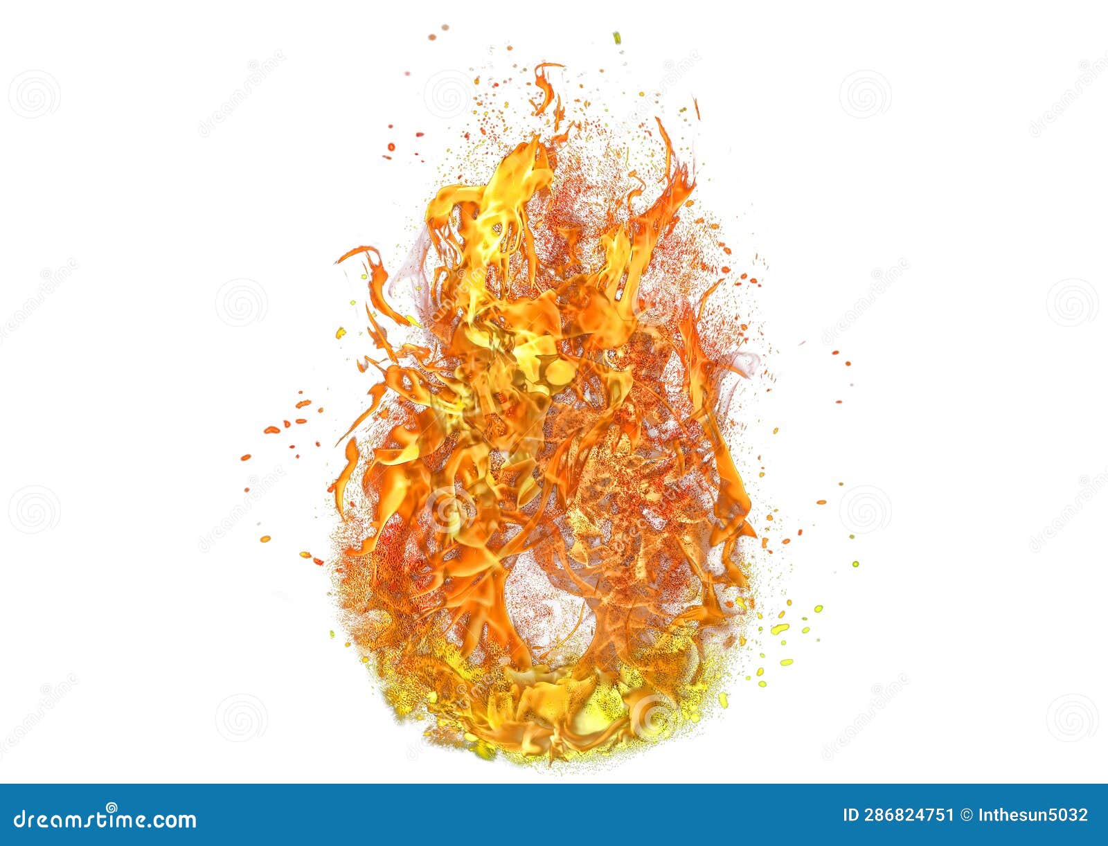 3d Illustration of Fire Flames Exploding Stock Illustration ...