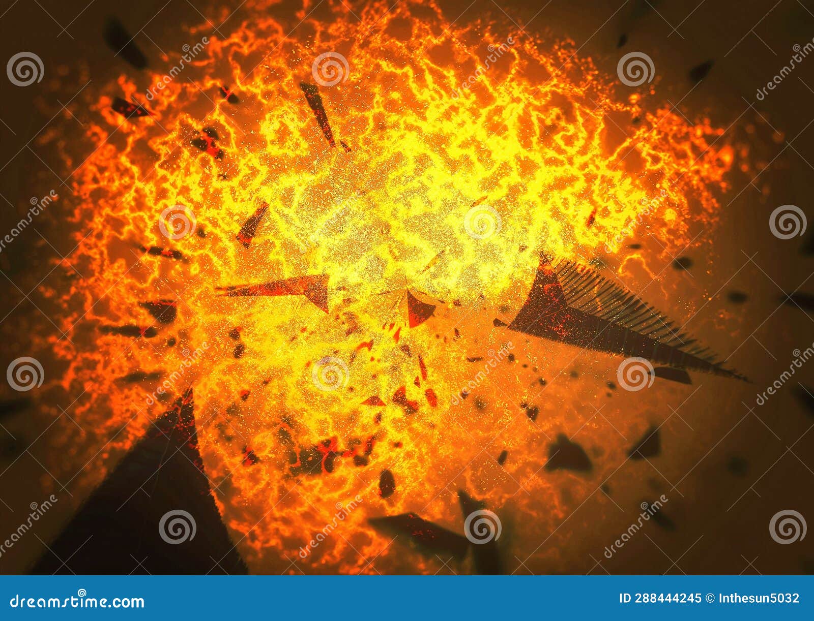 Exploding Fire Flame and Smoke Illustration Background Stock ...