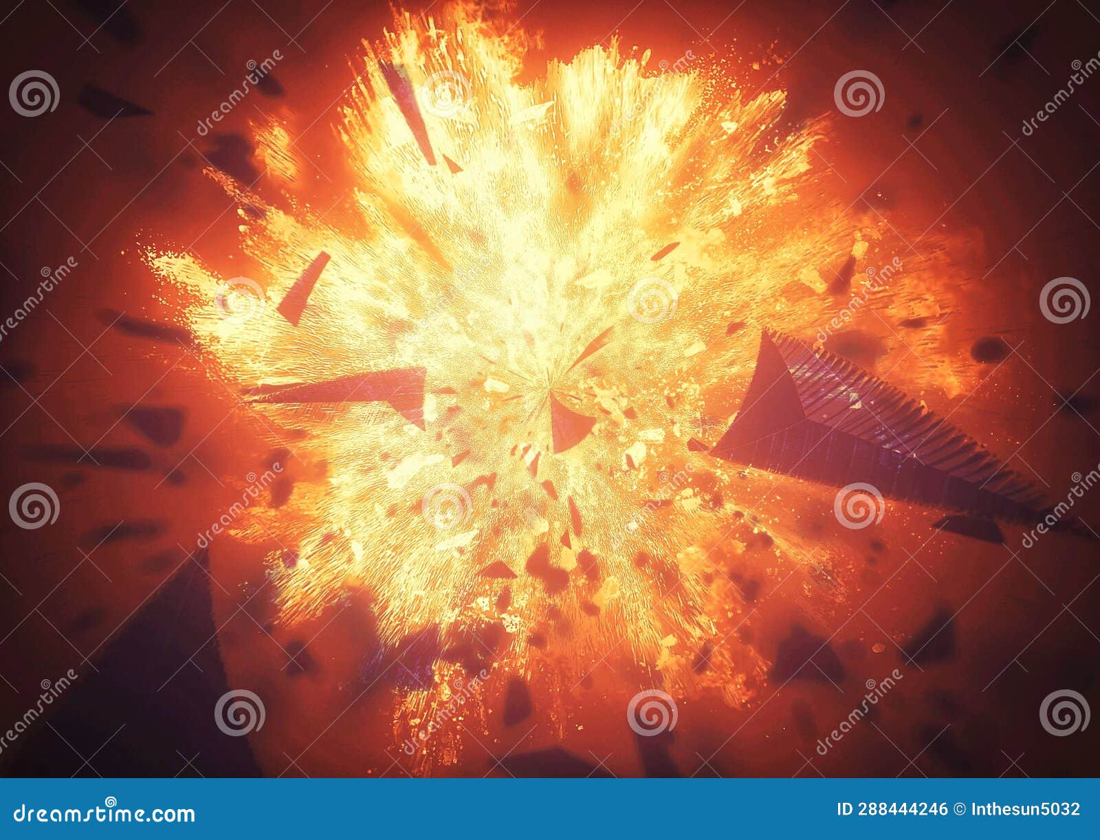 Exploding Fire Flame and Smoke Illustration Background Stock ...