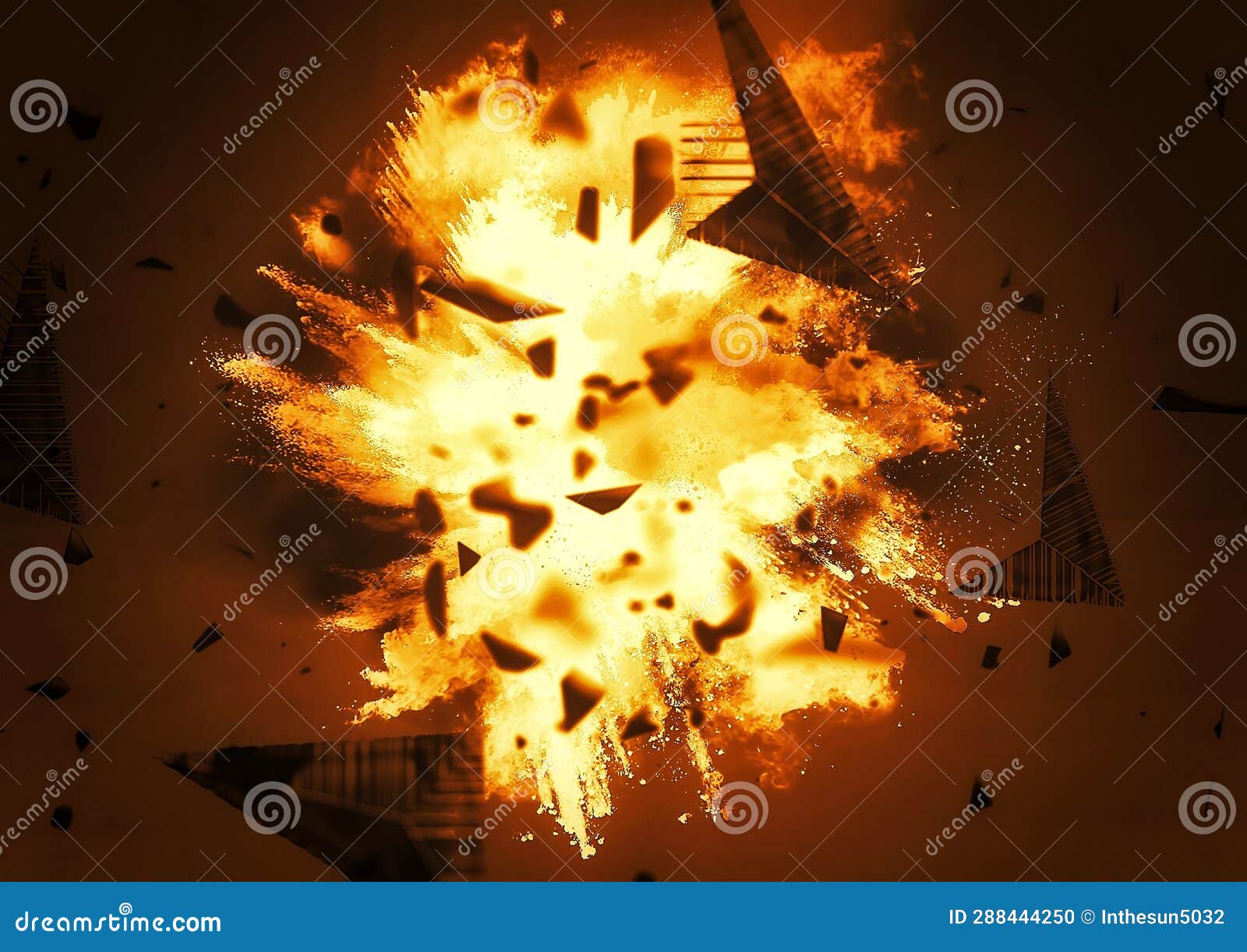 Exploding Fire Flame and Smoke Illustration Background Stock ...