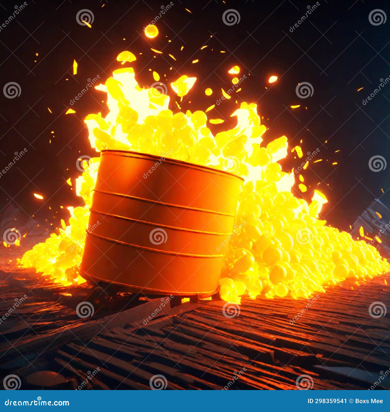 3d Illustration of a Fire in the Form of a Barrel. AI Generated Stock ...
