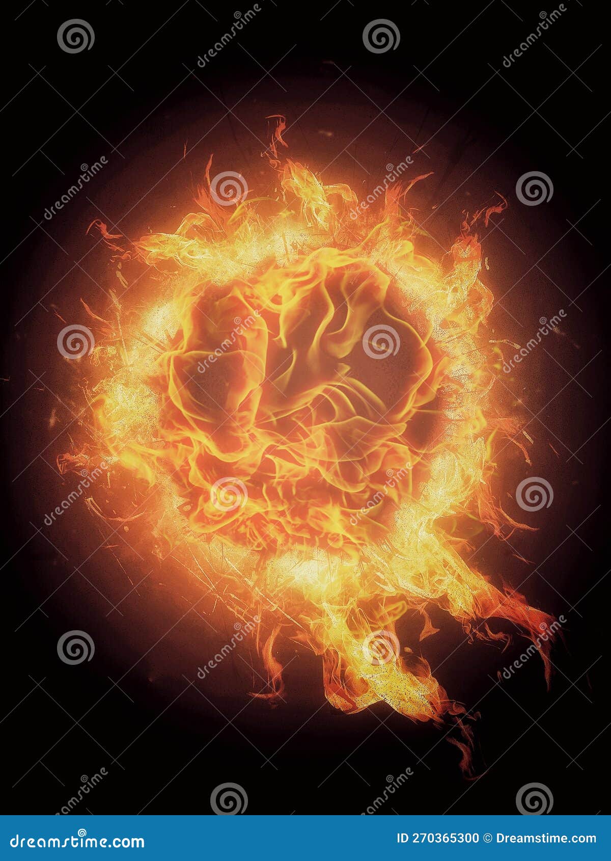 3d Illustration of Burning Fireball Stock Illustration - Illustration ...