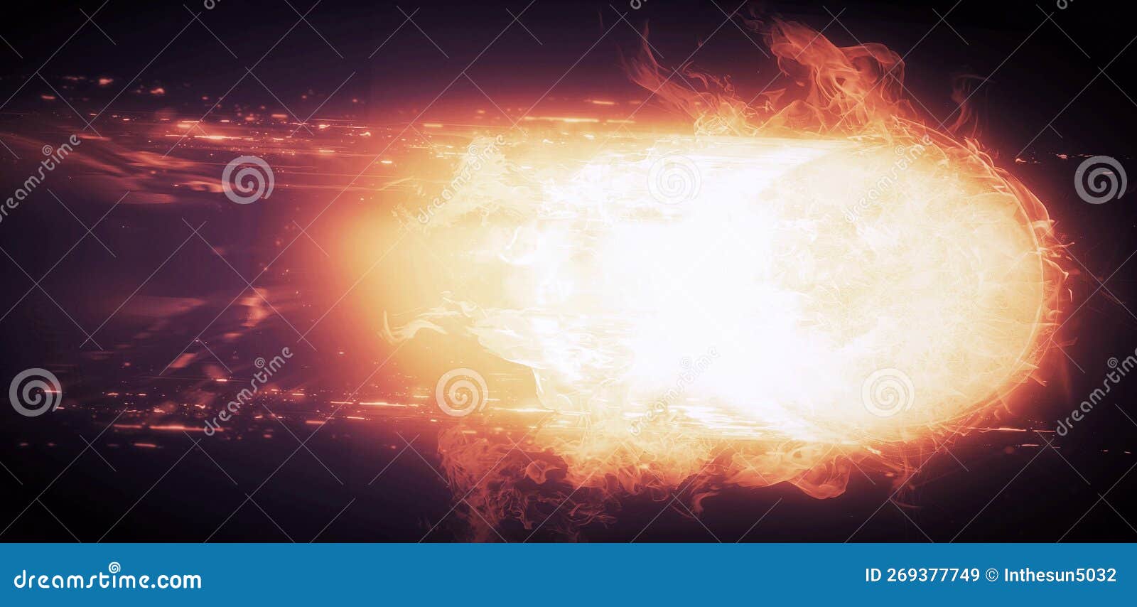 3d Illustration of Exploding Fireball Stock Illustration - Illustration ...