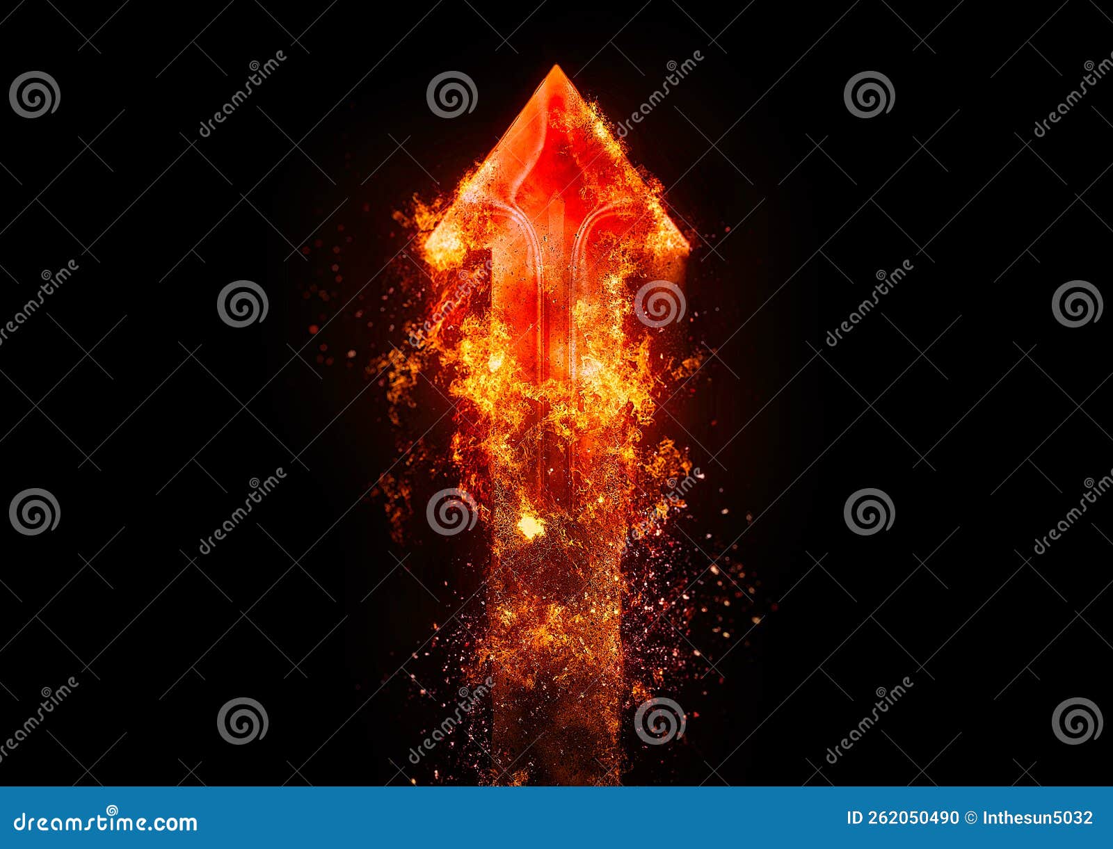 3d Illustration of Fired Flaming Arrows Stock Illustration ...
