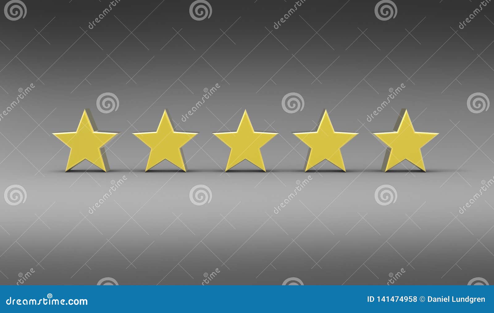 3D Illustration of Five Starts Stock Illustration - Illustration of ...