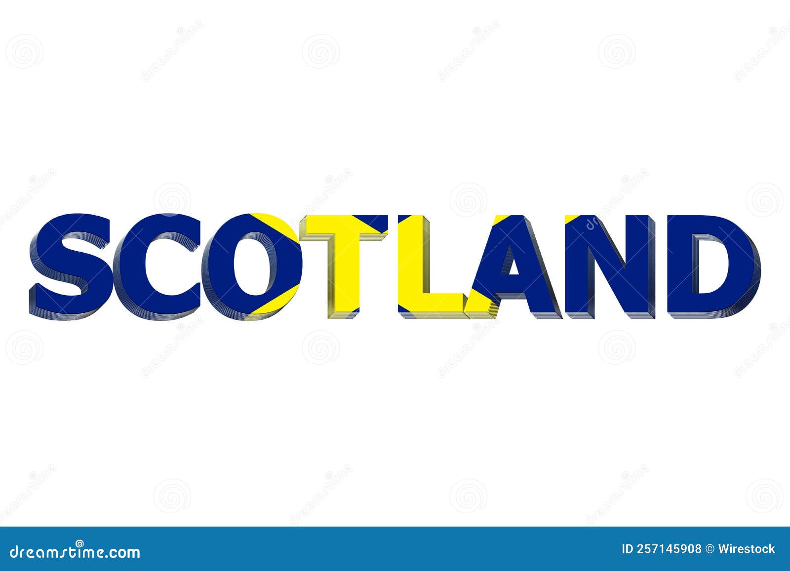 3D Illustration of the Flag of Scotland on a Text Background Stock ...