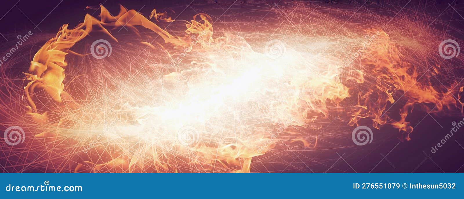 3d Illustration of Flames Burning in Abstract Shape Stock Illustration ...