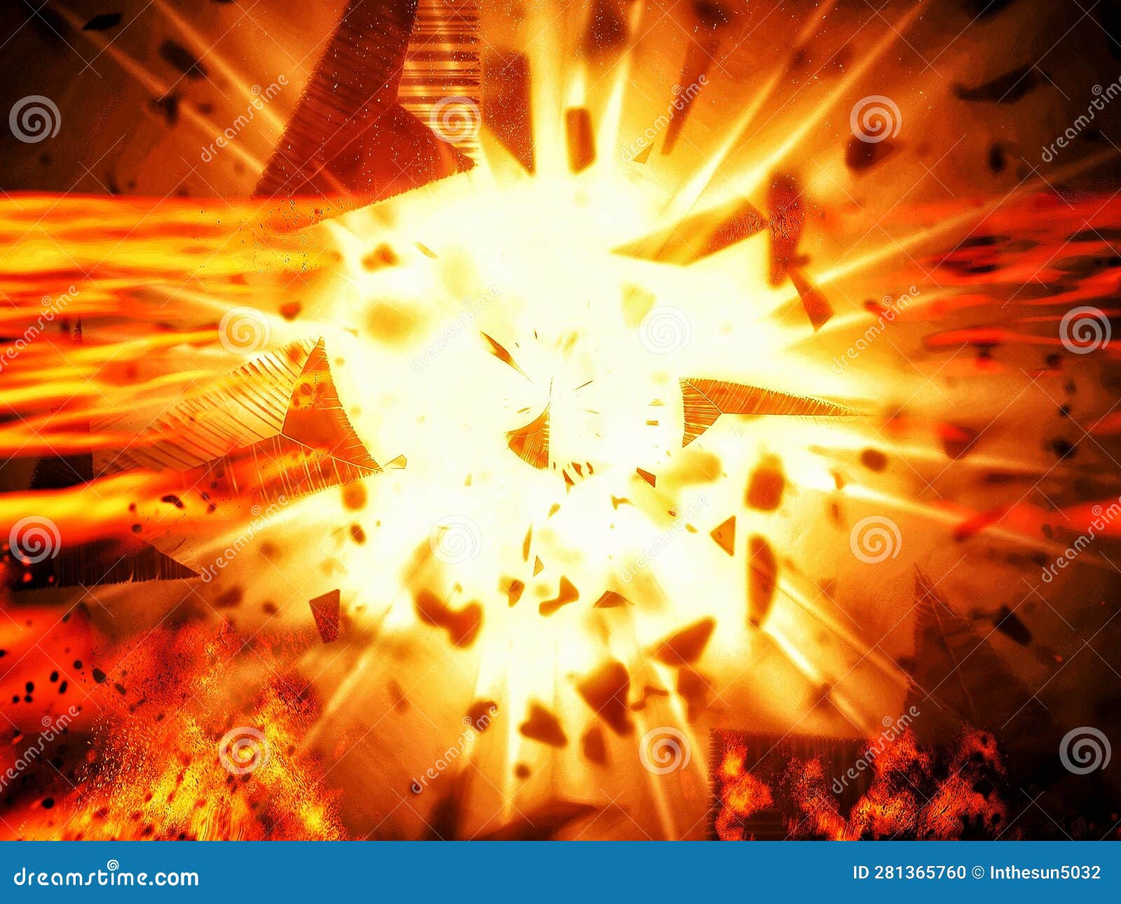 3d Illustration of Flames Exploding Stock Illustration - Illustration ...