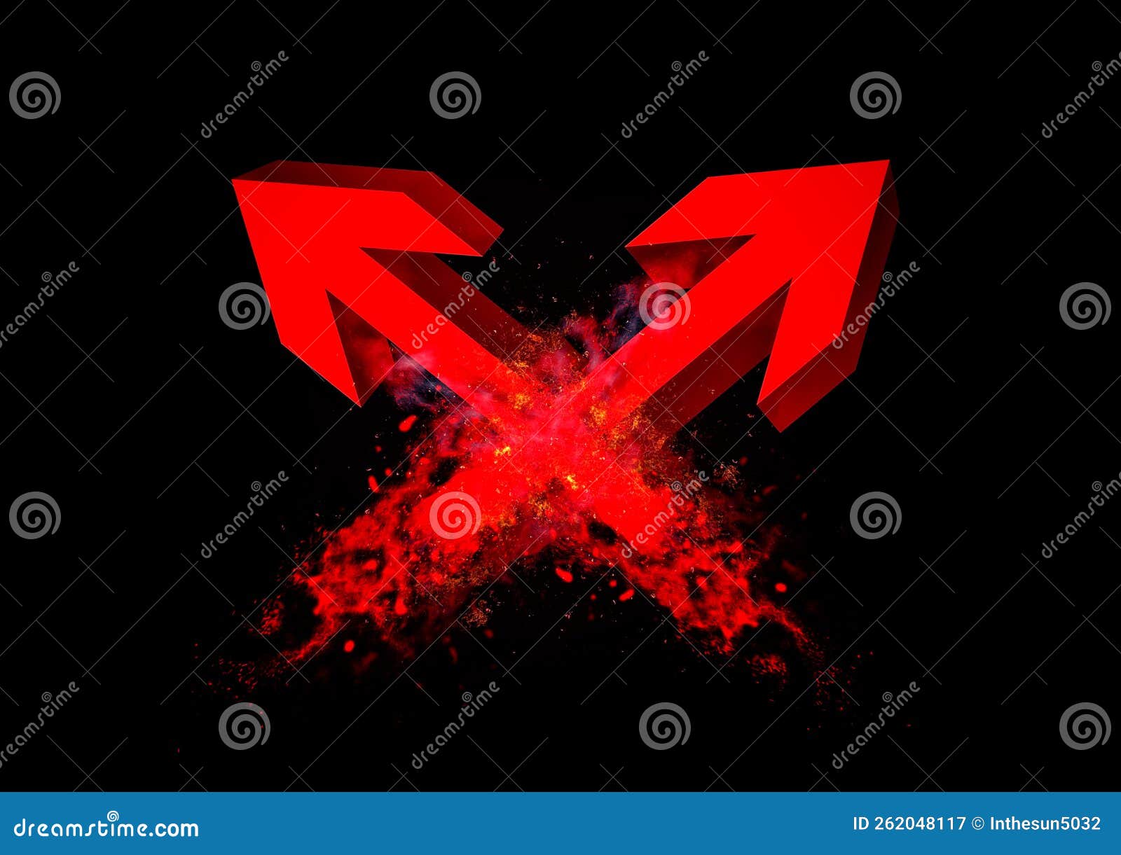 3D Illustration of a Flaming Rocket Missile Fired Stock Illustration ...