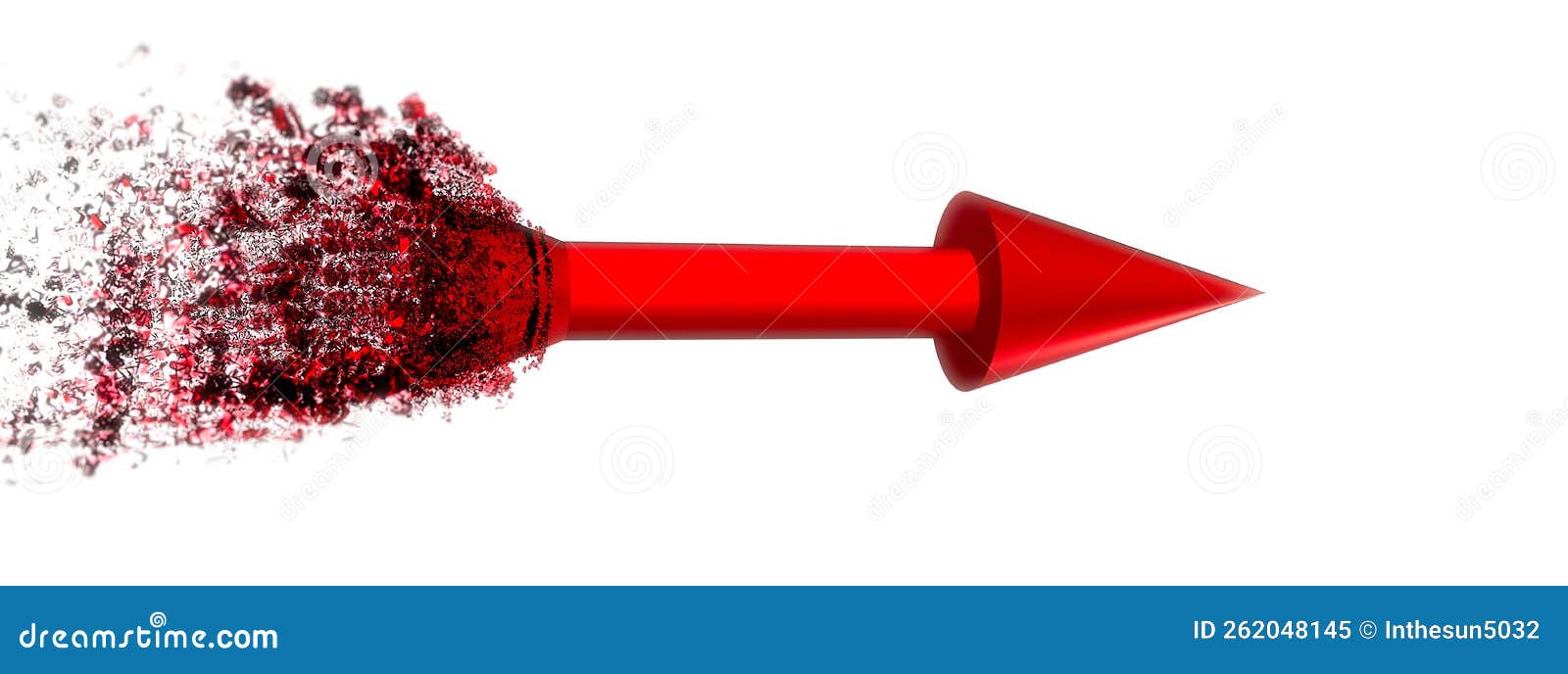 3D Illustration of a Flaming Rocket Missile Fired Stock Illustration ...