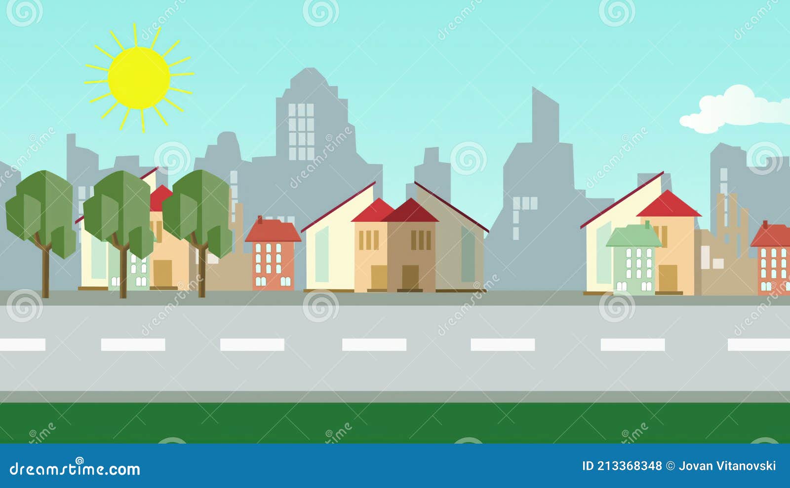 Cartoon Panoramic View Of Mountain Landscape And Valley For Winter Or ...