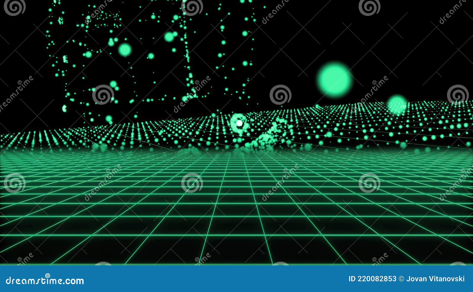 Flight Over the Grid Sci-Fi Stock Illustration - Illustration of modern ...