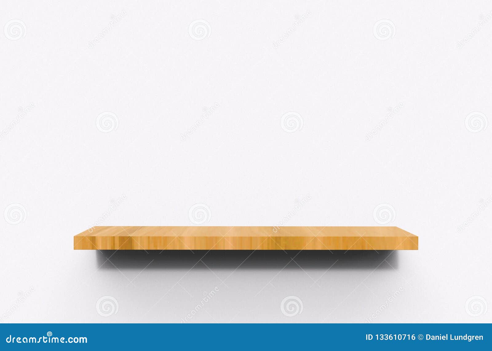 3D Illustration of Floating Shelf Mounted on Wall Stock Illustration ...