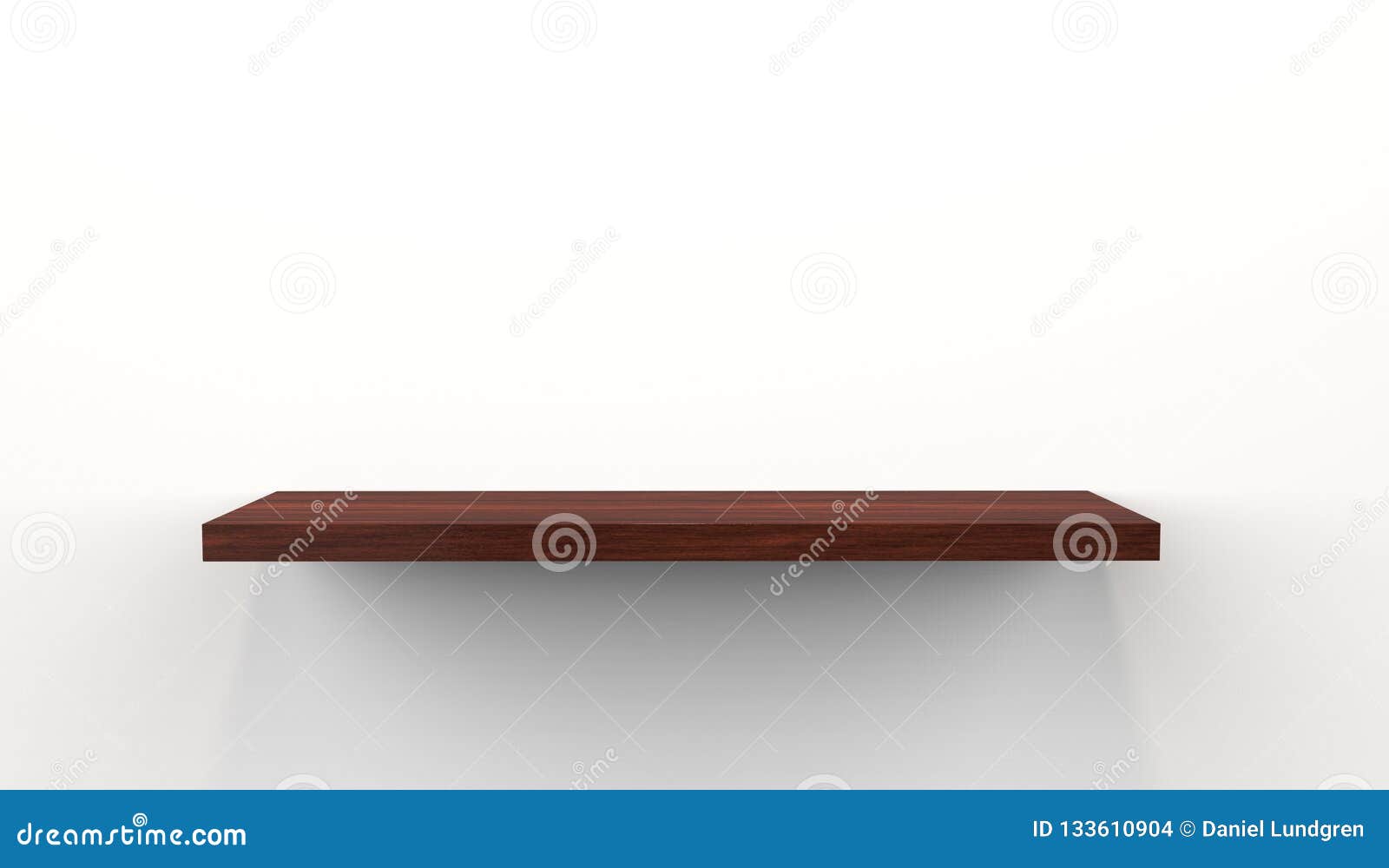 3D Illustration of Floating Shelf Mounted on Wall Stock Illustration ...