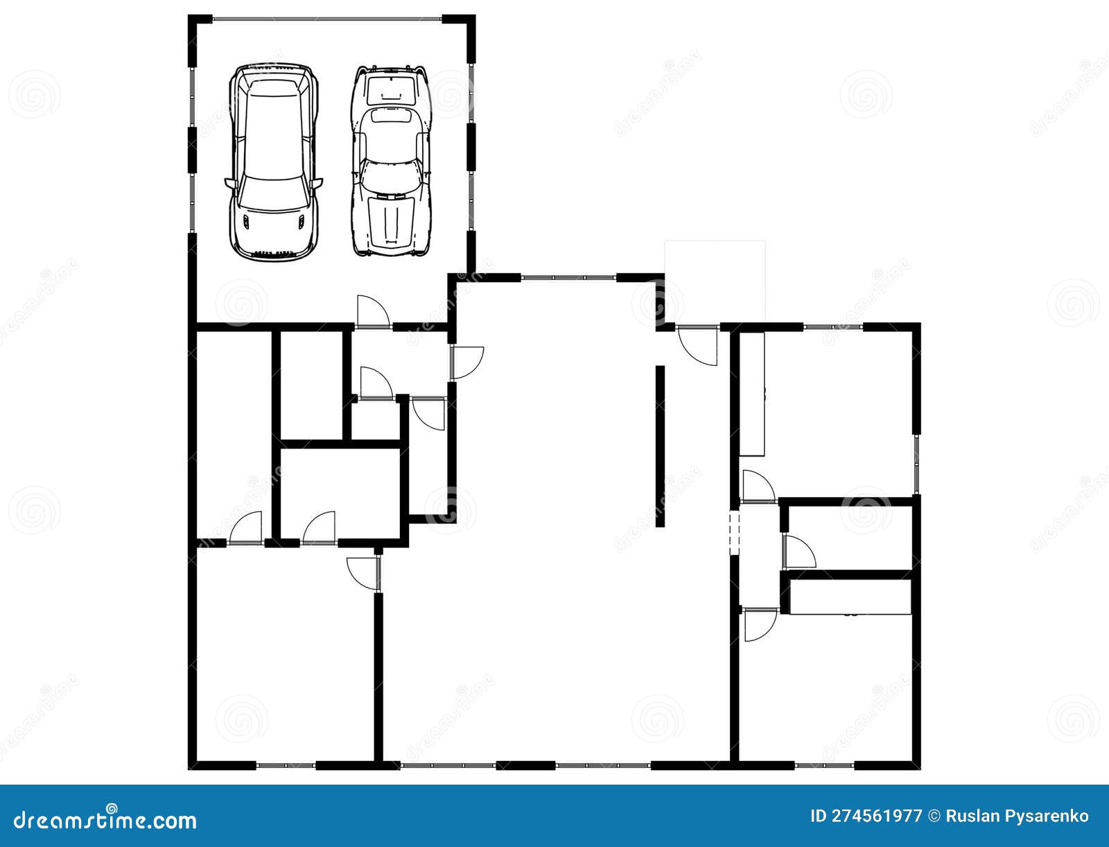 Blueprint Plan Black And White House Floor Plans Floorplan 2D Drawing ...