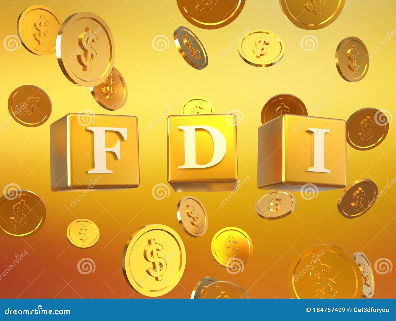 3D Illustration of Foreign Direct Investment Stock Illustration ...